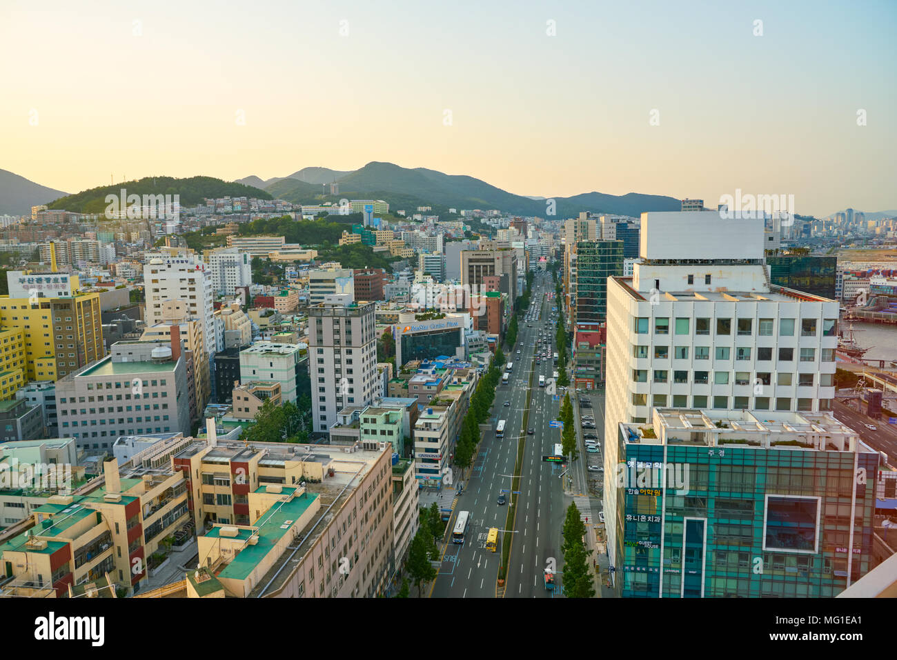 BUSAN, SOUTH KOREA - CIRCA MAY, 2017: view of Busan from Lotte ...