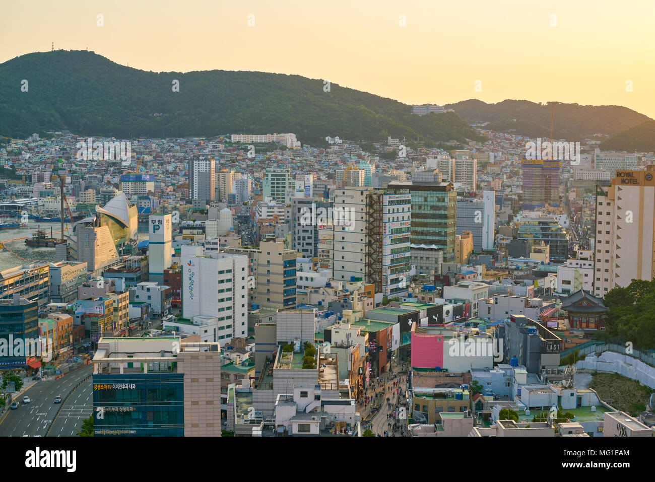 BUSAN, SOUTH KOREA - CIRCA MAY, 2017: view of Busan from Lotte ...