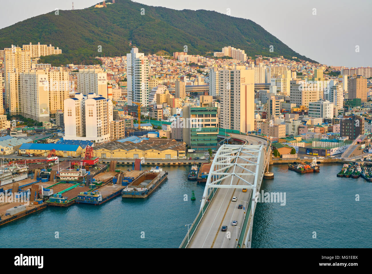 BUSAN, SOUTH KOREA - CIRCA MAY, 2017: view of Busan from Lotte ...