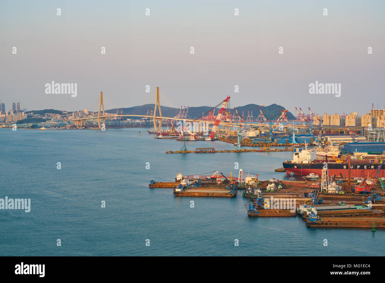 BUSAN, SOUTH KOREA - CIRCA MAY, 2017: view of Busan from Lotte ...
