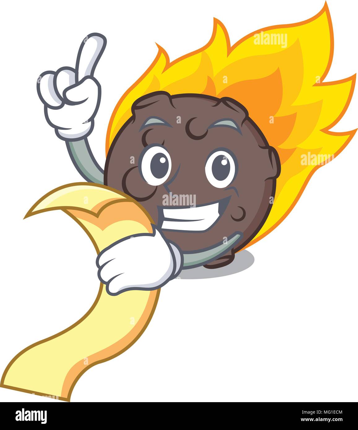 With menu meteorite mascot cartoon style vector illustration Stock ...