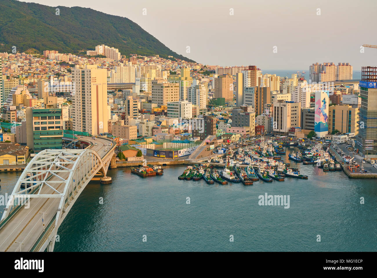 BUSAN, SOUTH KOREA - CIRCA MAY, 2017: view of Busan from Lotte ...