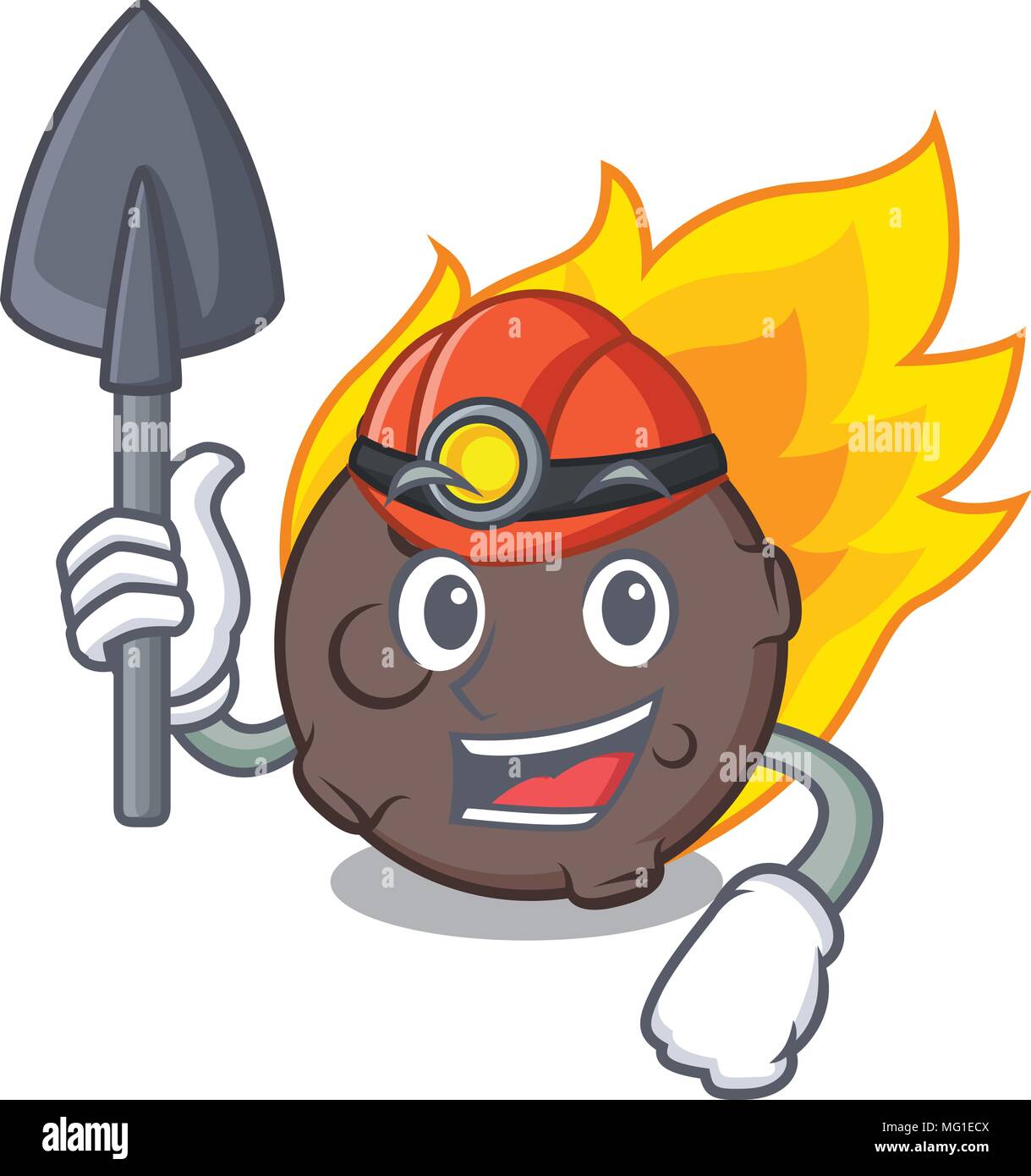 Miner meteorite mascot cartoon style vector illustration Stock Vector ...