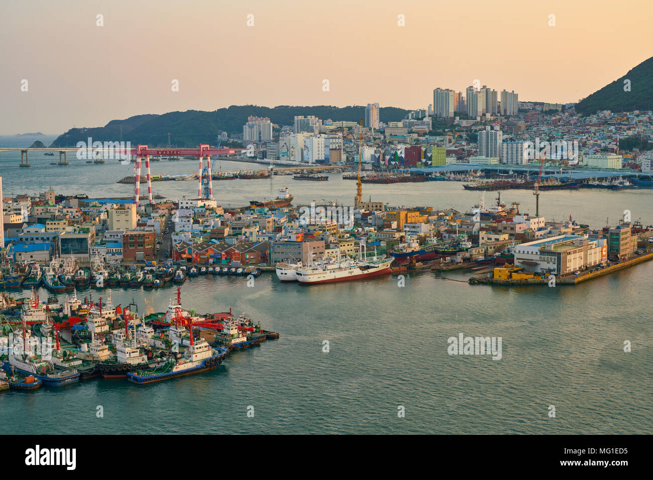BUSAN, SOUTH KOREA - CIRCA MAY, 2017: view of Busan from Lotte ...