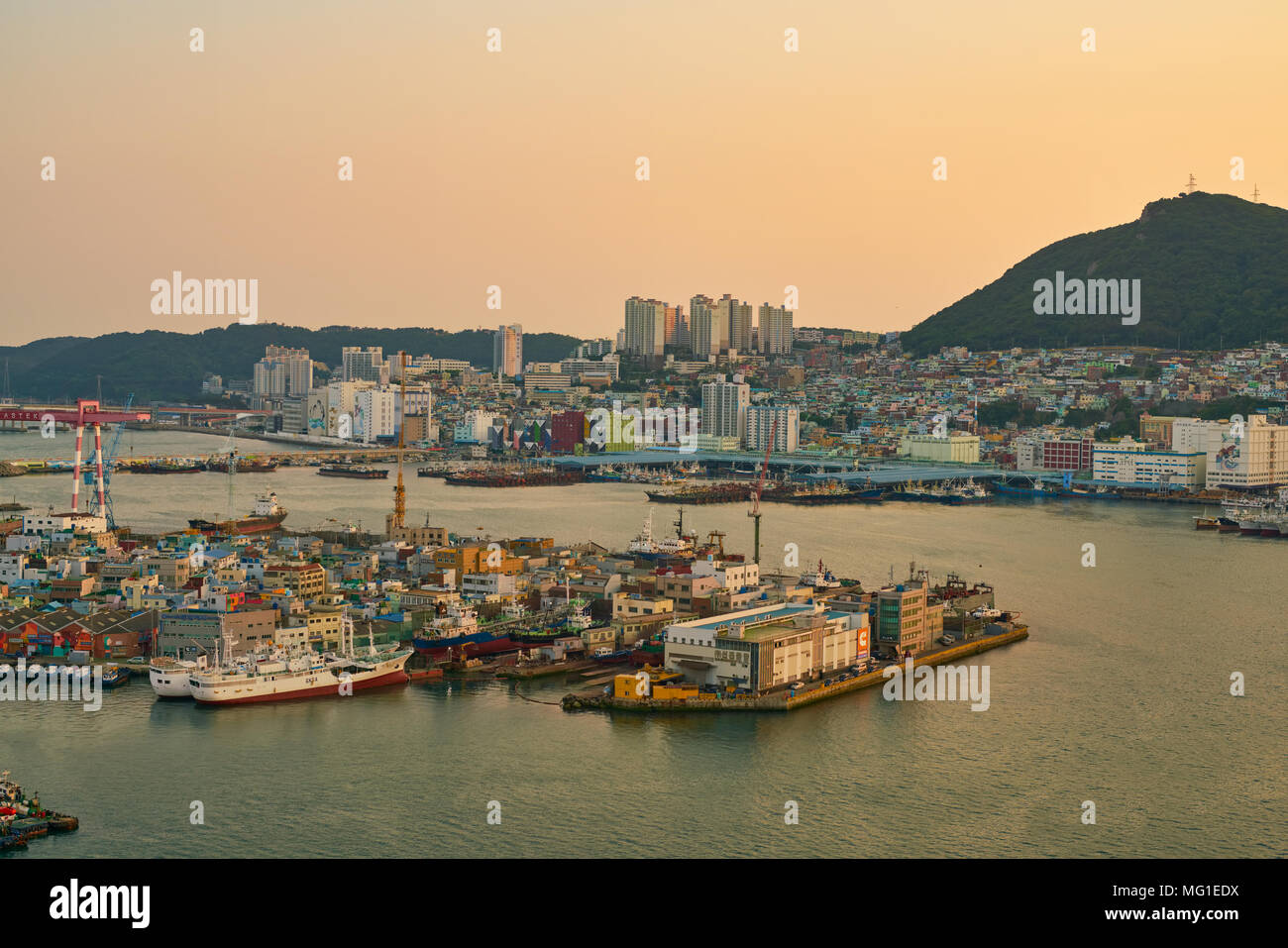 BUSAN, SOUTH KOREA - CIRCA MAY, 2017: view of Busan from Lotte ...