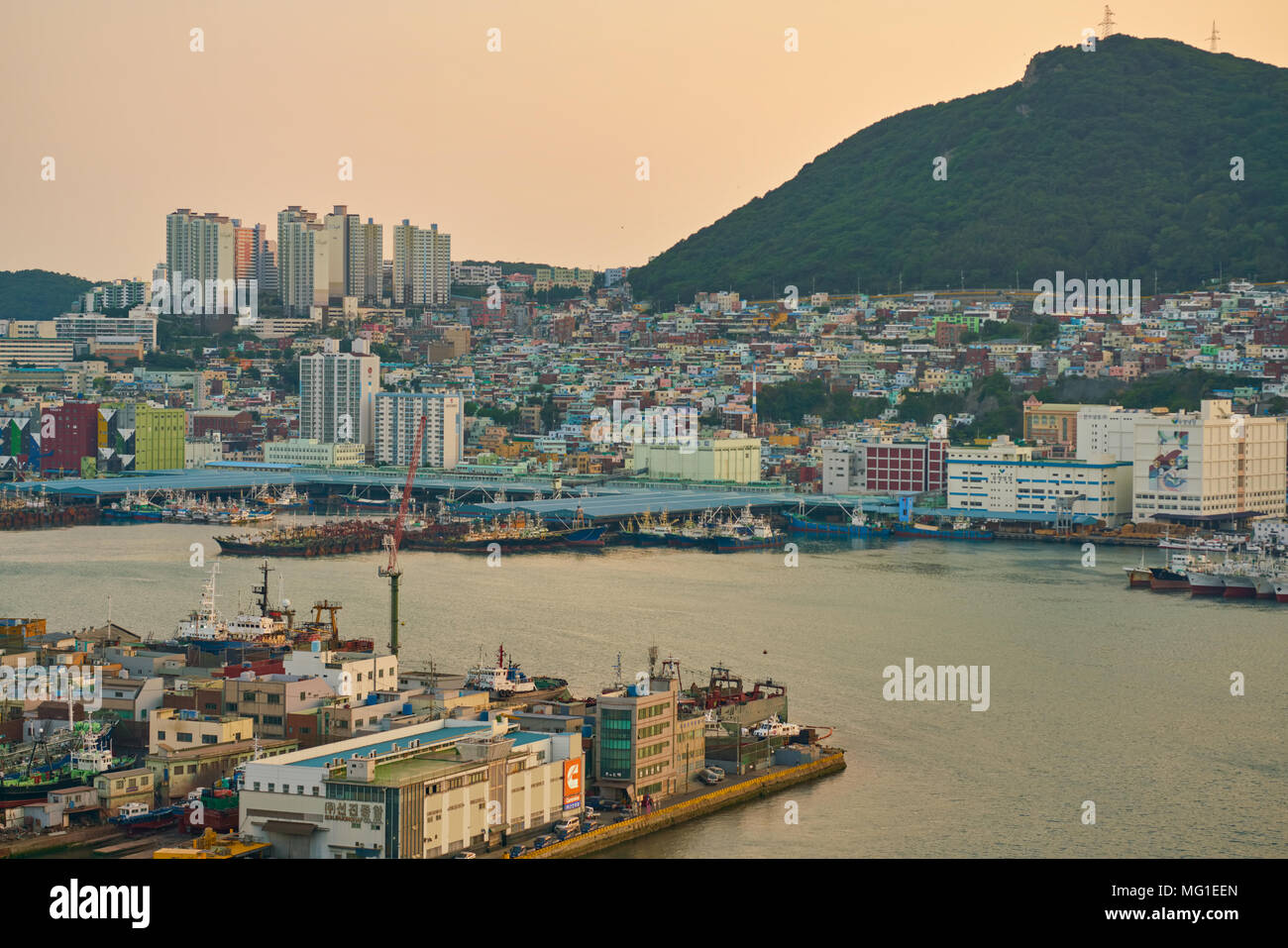 BUSAN, SOUTH KOREA - CIRCA MAY, 2017: view of Busan from Lotte ...