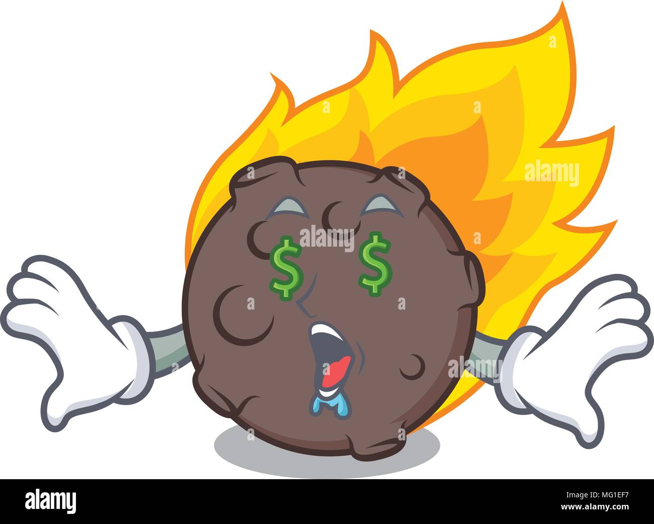 Money eye meteorite mascot cartoon style vector illustration Stock ...