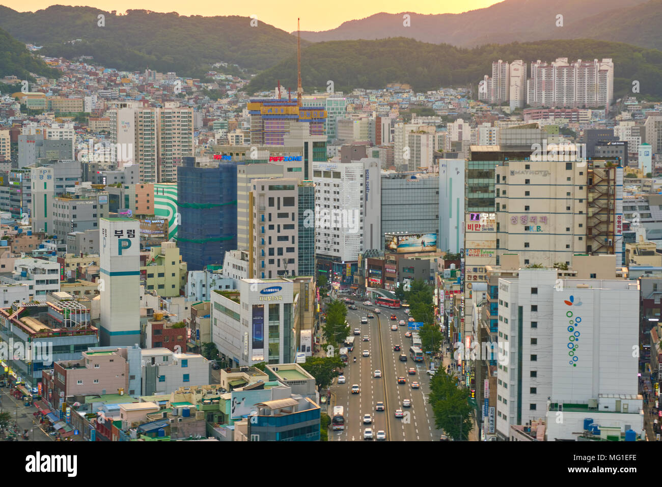 BUSAN, SOUTH KOREA - CIRCA MAY, 2017: view of Busan from Lotte ...