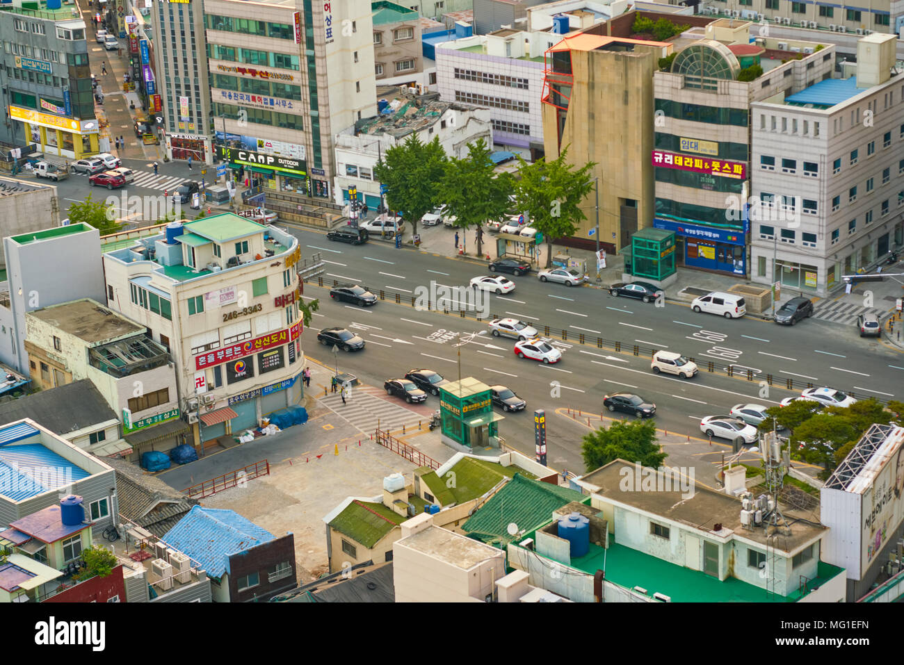 BUSAN, SOUTH KOREA - CIRCA MAY, 2017: view of Busan from Lotte ...