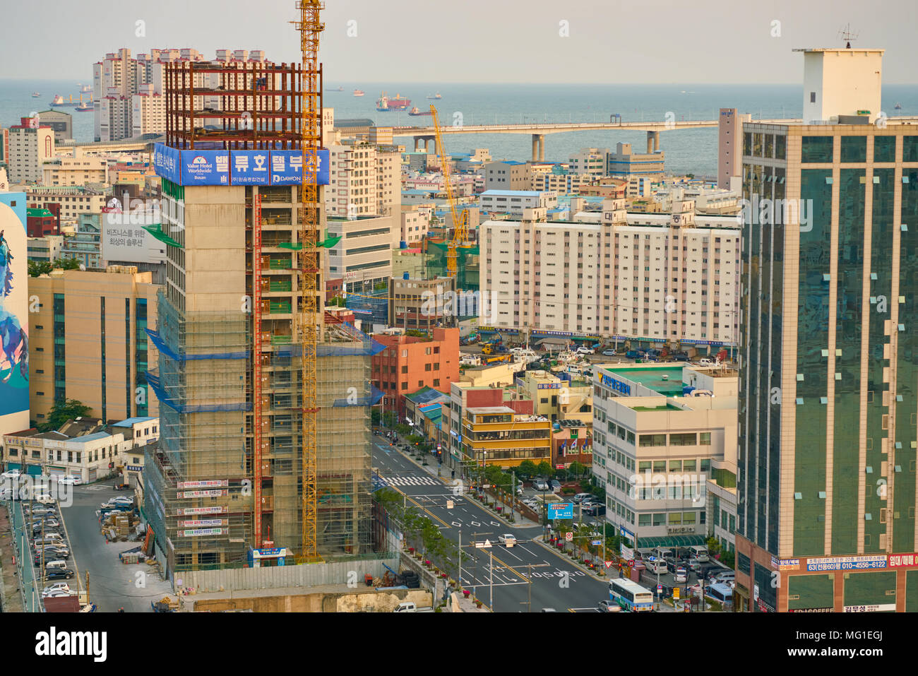 BUSAN, SOUTH KOREA - CIRCA MAY, 2017: view of Busan from Lotte ...