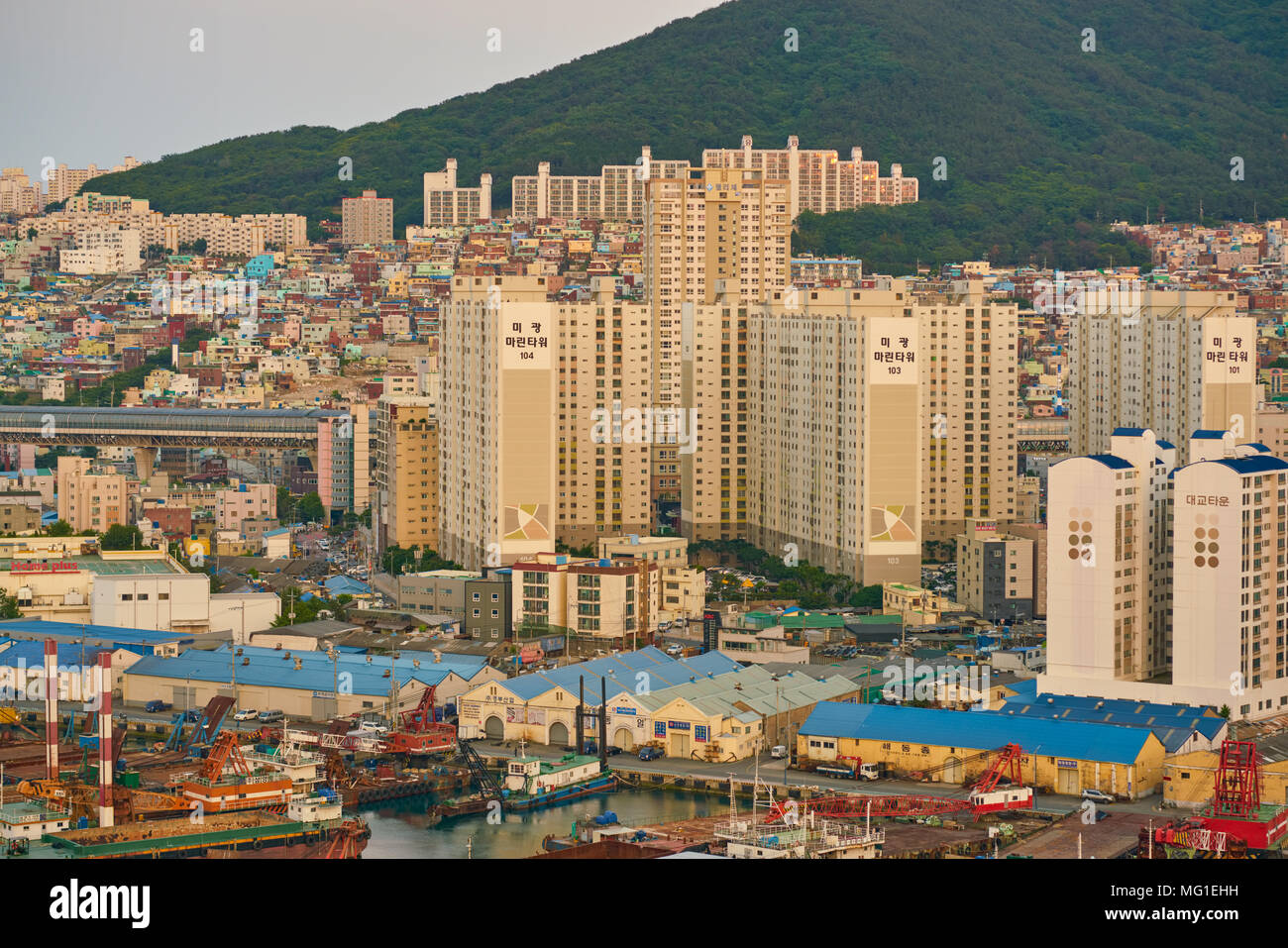 BUSAN, SOUTH KOREA - CIRCA MAY, 2017: view of Busan from Lotte ...