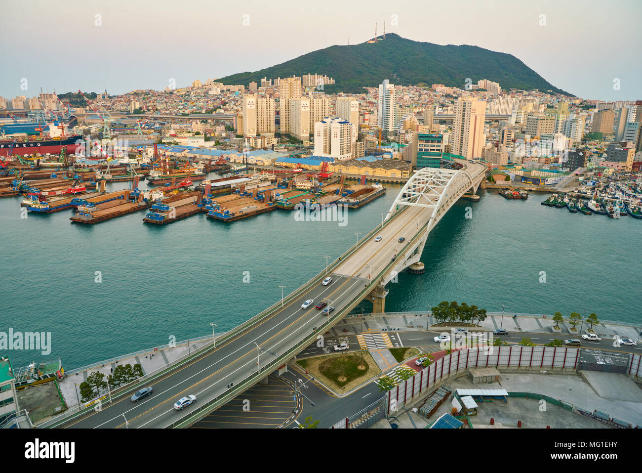 BUSAN, SOUTH KOREA - CIRCA MAY, 2017: view of Busan from Lotte ...