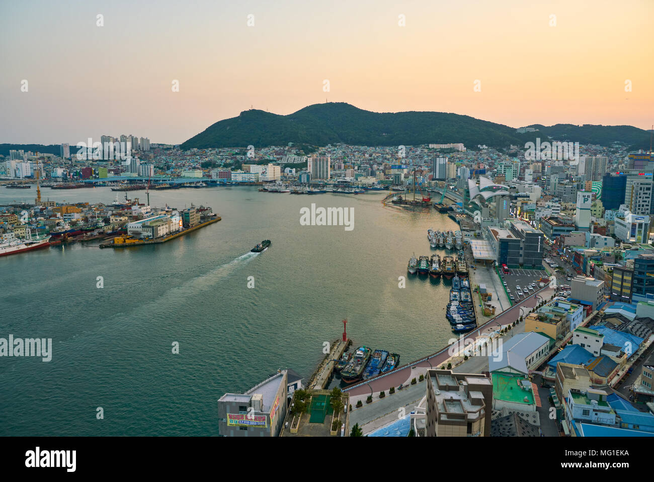 BUSAN, SOUTH KOREA - CIRCA MAY, 2017: view of Busan from Lotte ...