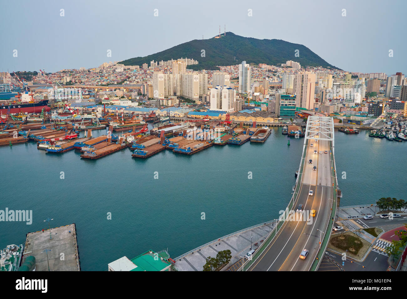 BUSAN, SOUTH KOREA - CIRCA MAY, 2017: view of Busan from Lotte ...