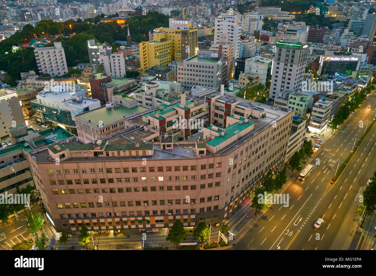 BUSAN, SOUTH KOREA - CIRCA MAY, 2017: view of Busan from Lotte ...