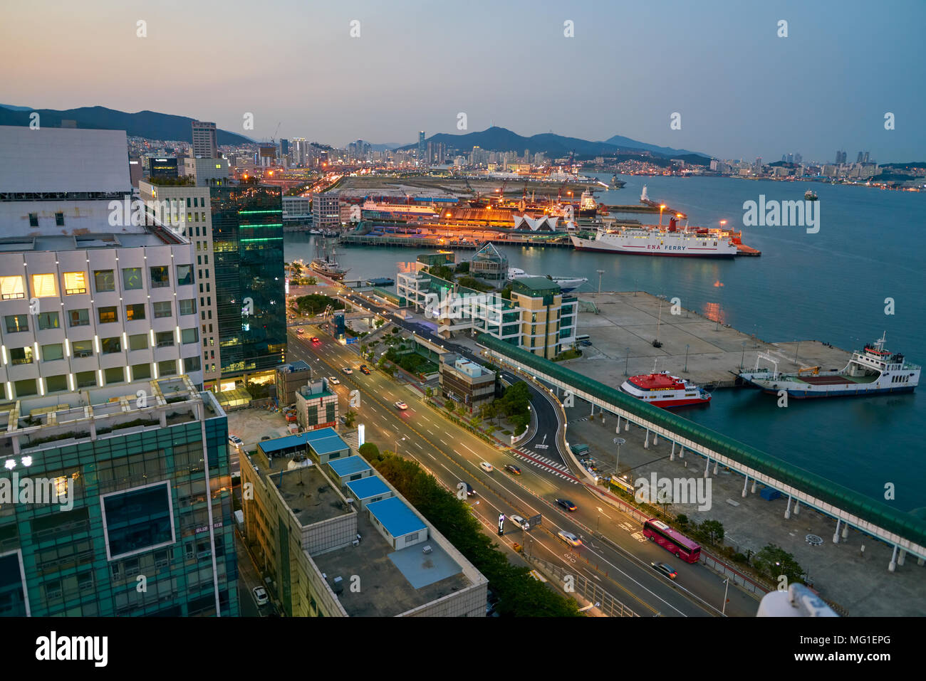 BUSAN, SOUTH KOREA - CIRCA MAY, 2017: view of Busan from Lotte ...