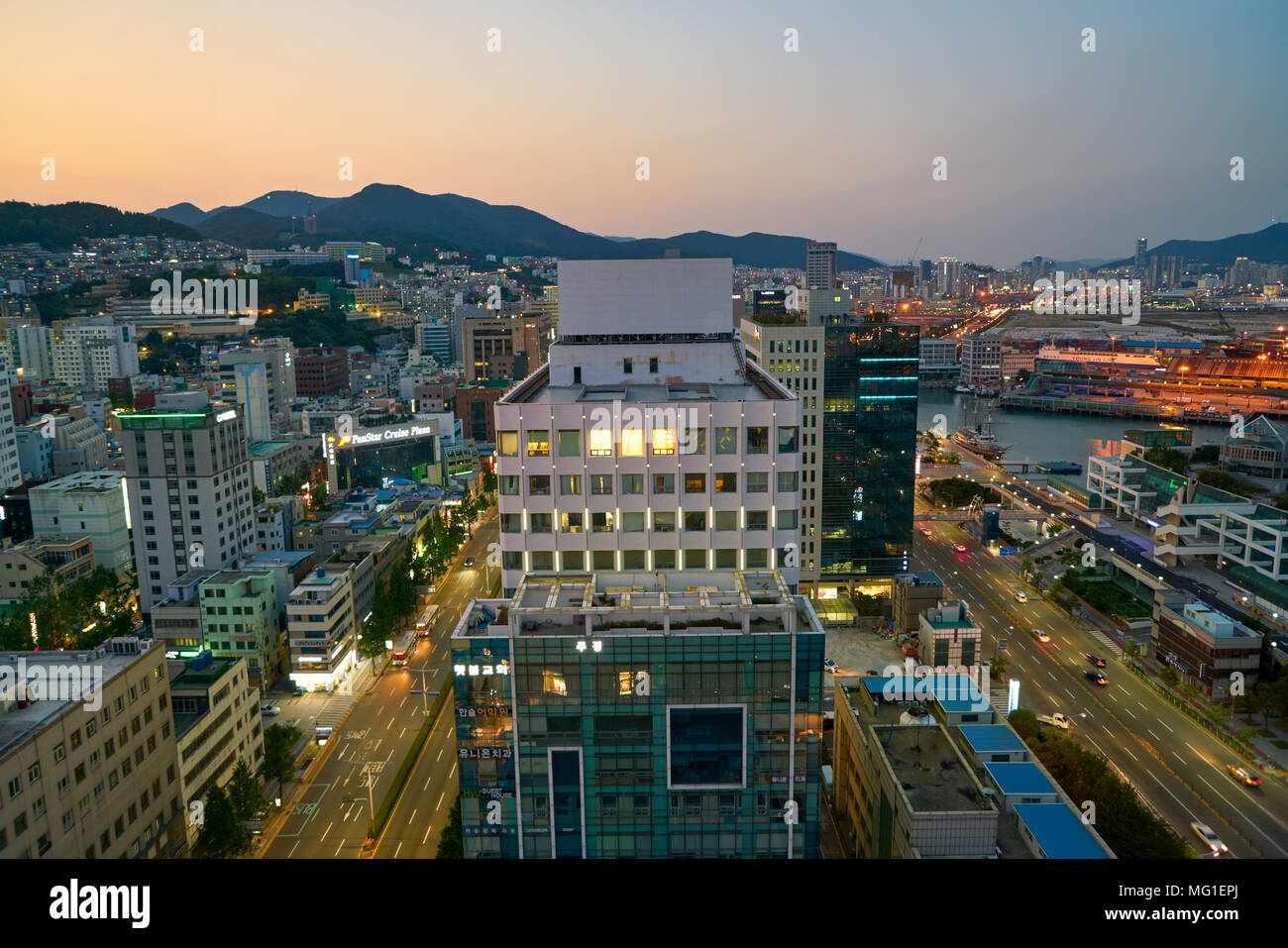 BUSAN, SOUTH KOREA - CIRCA MAY, 2017: view of Busan from Lotte ...