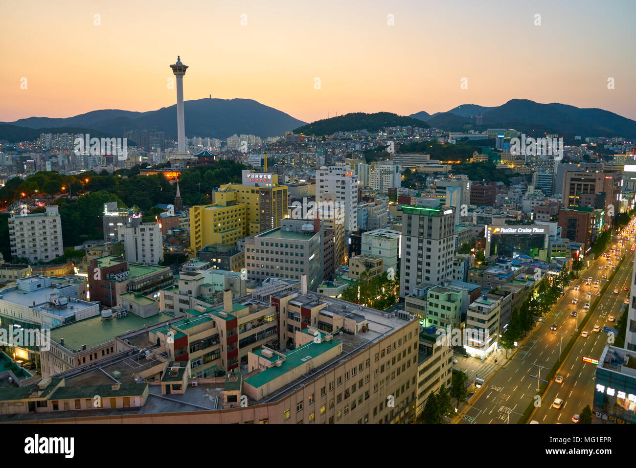 BUSAN, SOUTH KOREA - CIRCA MAY, 2017: view of Busan from Lotte ...