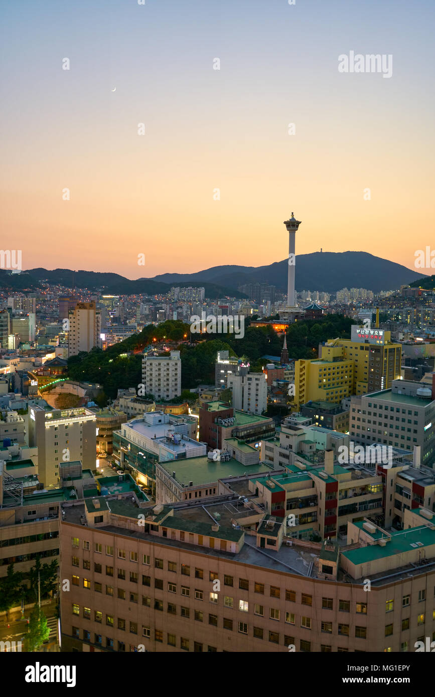 BUSAN, SOUTH KOREA - CIRCA MAY, 2017: view of Busan from Lotte ...