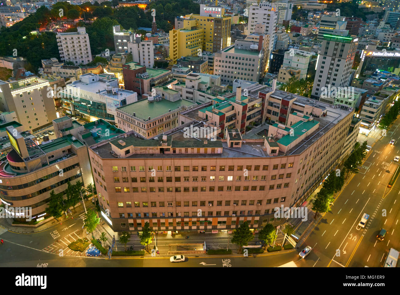 BUSAN, SOUTH KOREA - CIRCA MAY, 2017: view of Busan from Lotte ...