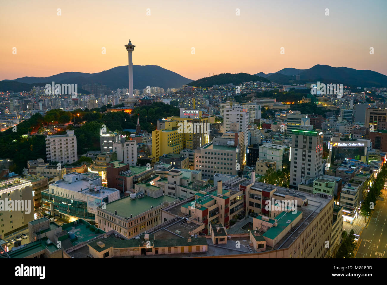 BUSAN, SOUTH KOREA - CIRCA MAY, 2017: view of Busan from Lotte ...