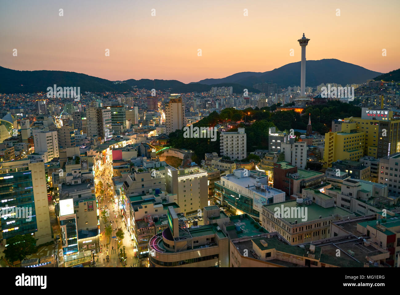 BUSAN, SOUTH KOREA - CIRCA MAY, 2017: view of Busan from Lotte ...