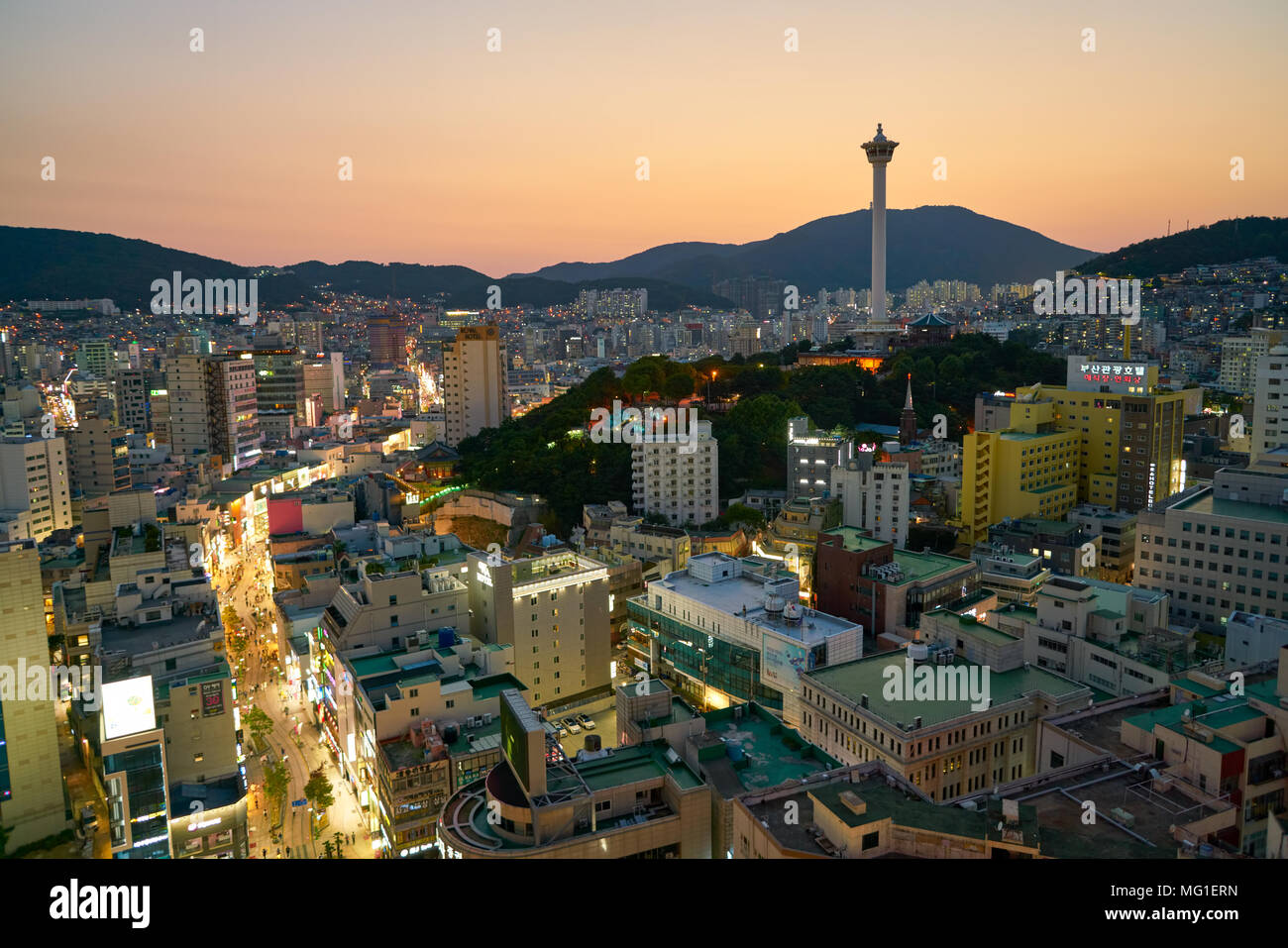 BUSAN, SOUTH KOREA - CIRCA MAY, 2017: view of Busan from Lotte ...