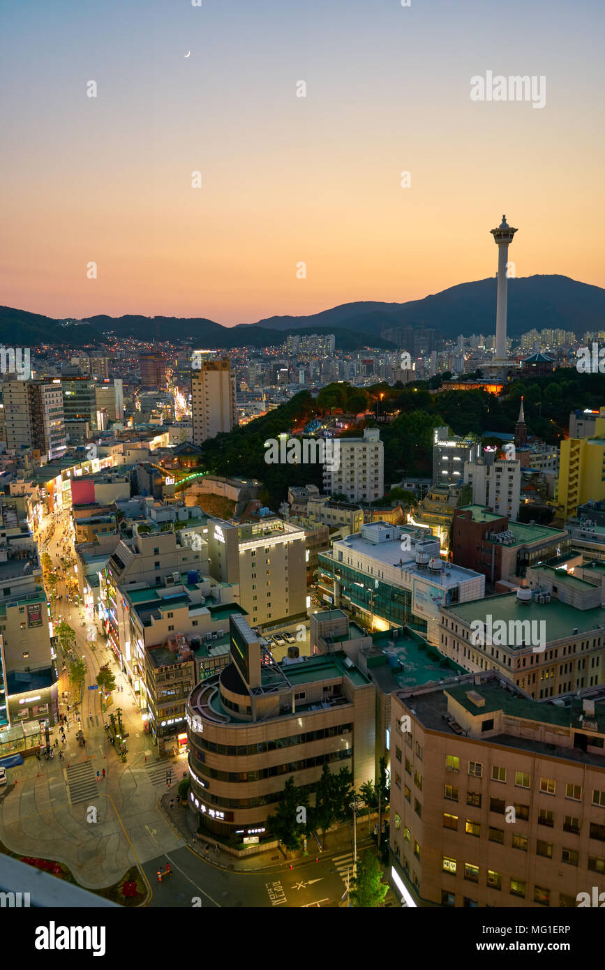 BUSAN, SOUTH KOREA - CIRCA MAY, 2017: view of Busan from Lotte ...