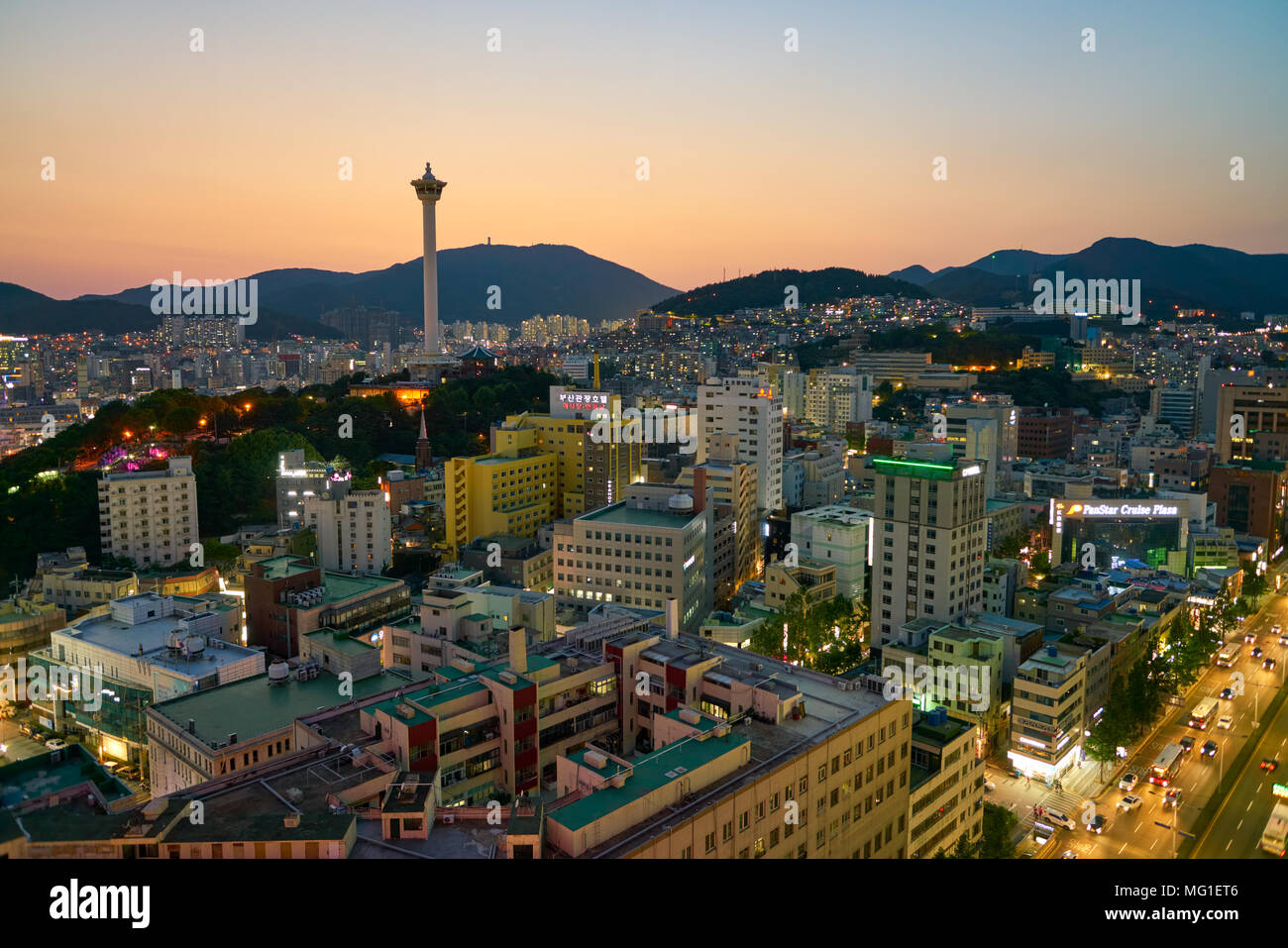 BUSAN, SOUTH KOREA - CIRCA MAY, 2017: view of Busan from Lotte ...