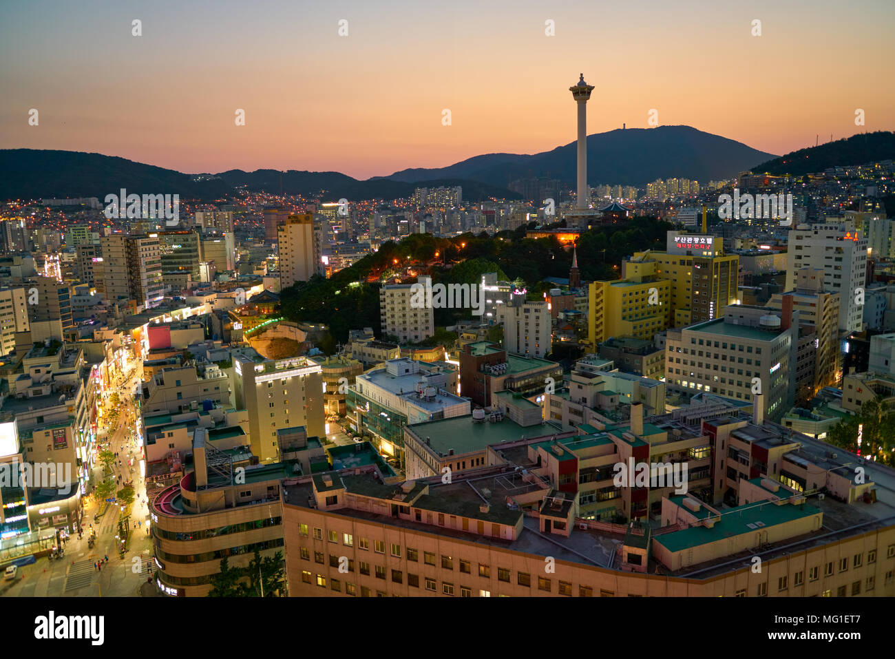 BUSAN, SOUTH KOREA - CIRCA MAY, 2017: view of Busan from Lotte ...