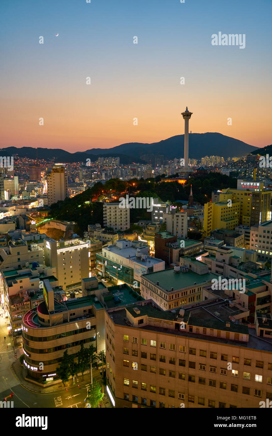 BUSAN, SOUTH KOREA - CIRCA MAY, 2017: view of Busan from Lotte ...