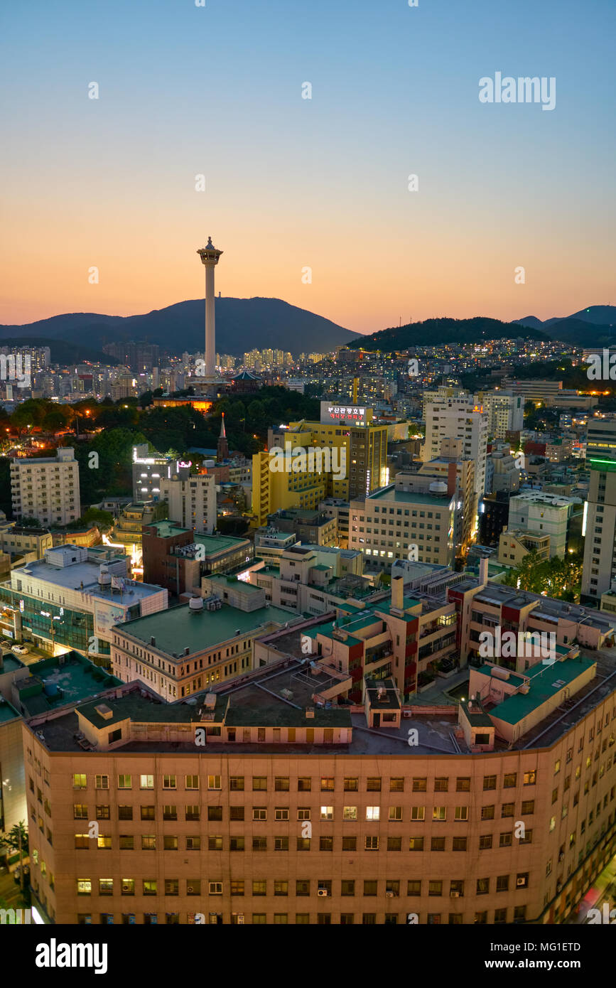 BUSAN, SOUTH KOREA - CIRCA MAY, 2017: view of Busan from Lotte ...