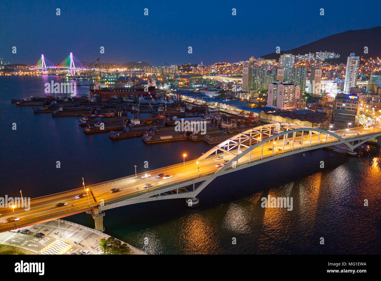 BUSAN, SOUTH KOREA - CIRCA MAY, 2017: view of Busan from Lotte ...