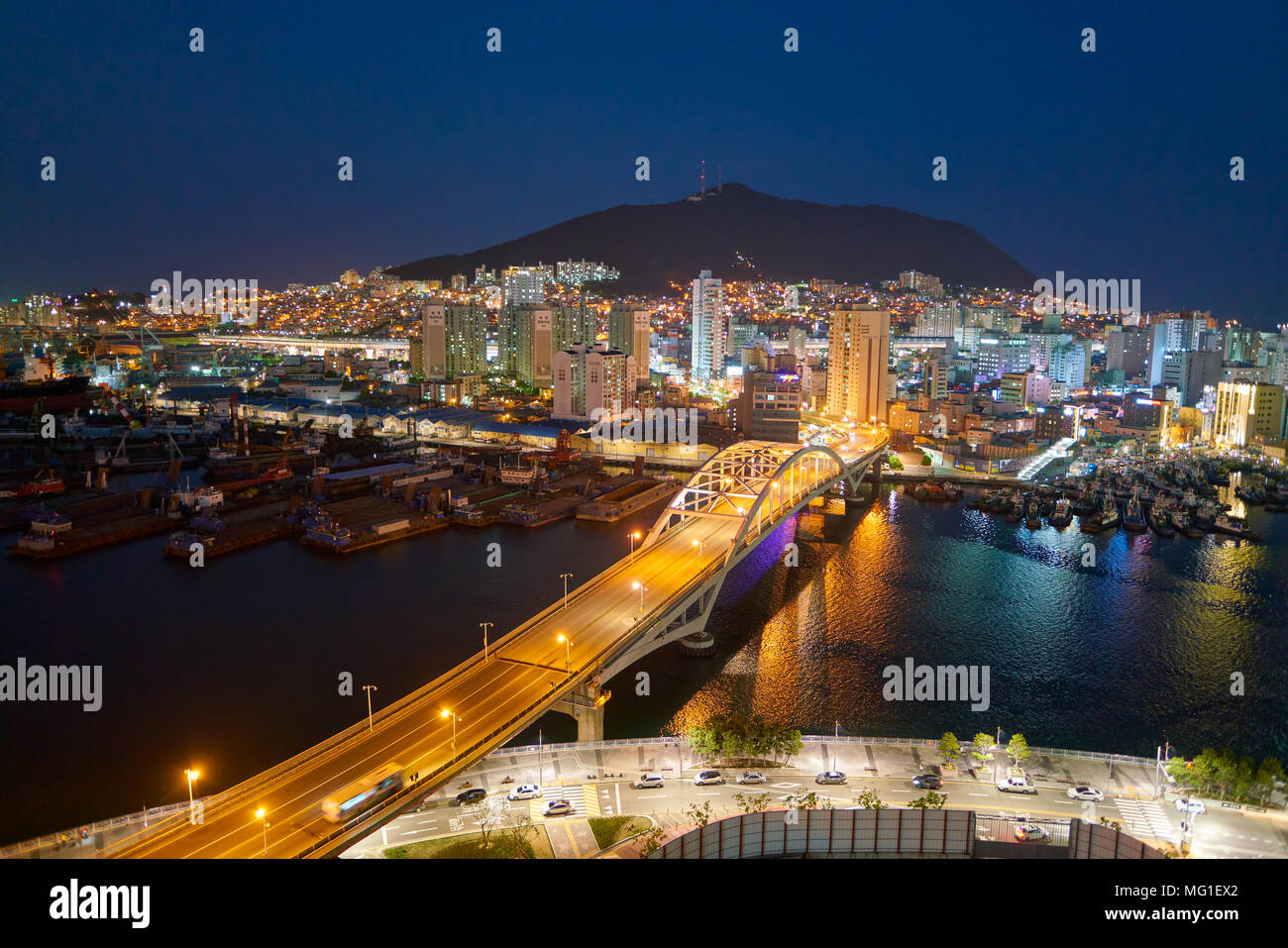 BUSAN, SOUTH KOREA - CIRCA MAY, 2017: view of Busan from Lotte ...