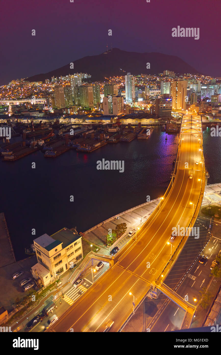 BUSAN, SOUTH KOREA - CIRCA MAY, 2017: view of Busan from Lotte ...