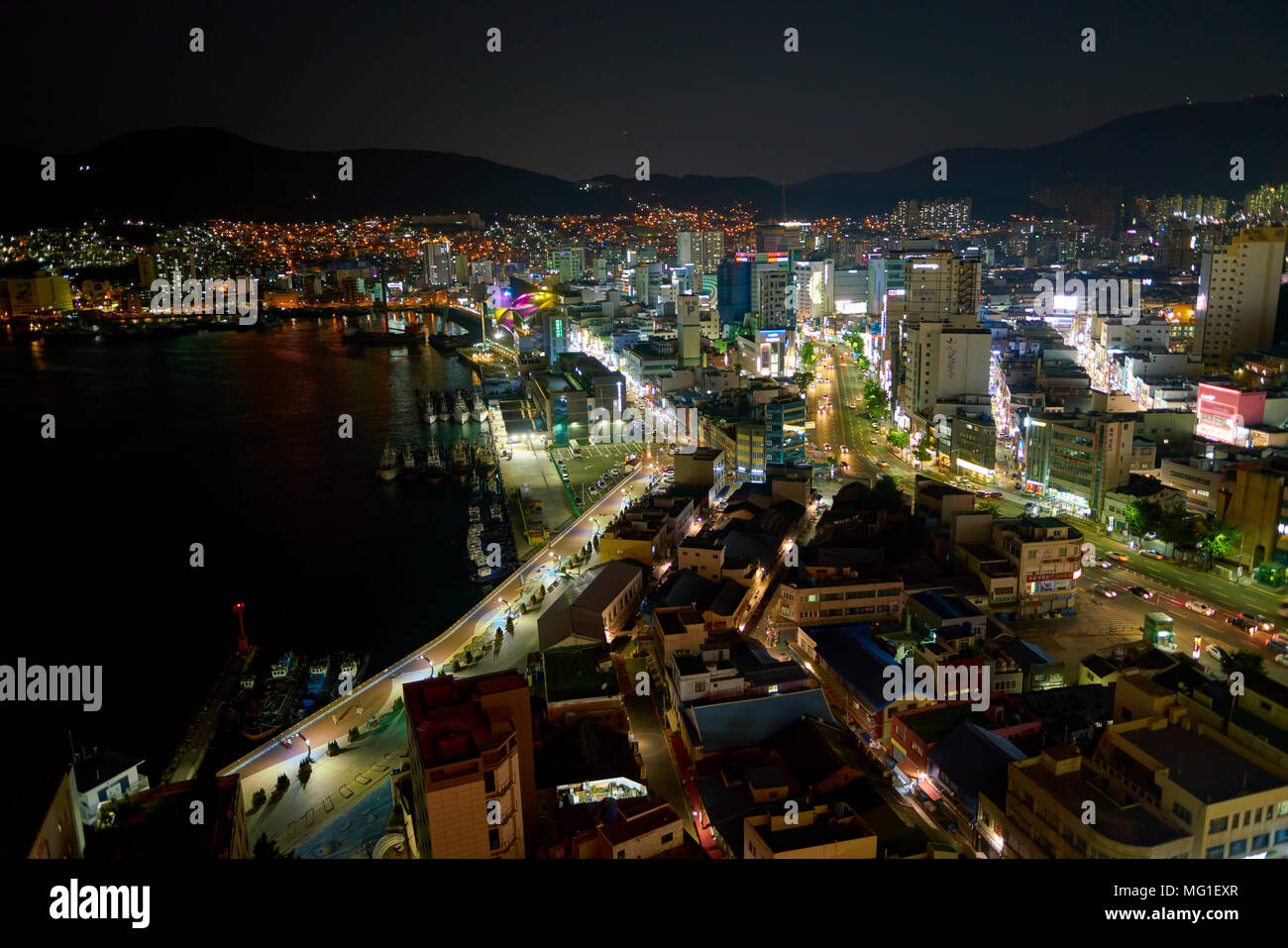 BUSAN, SOUTH KOREA - CIRCA MAY, 2017: view of Busan from Lotte ...