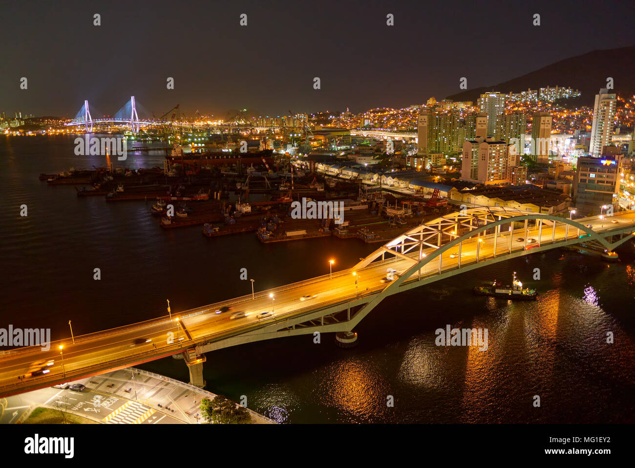 BUSAN, SOUTH KOREA - CIRCA MAY, 2017: view of Busan from Lotte ...