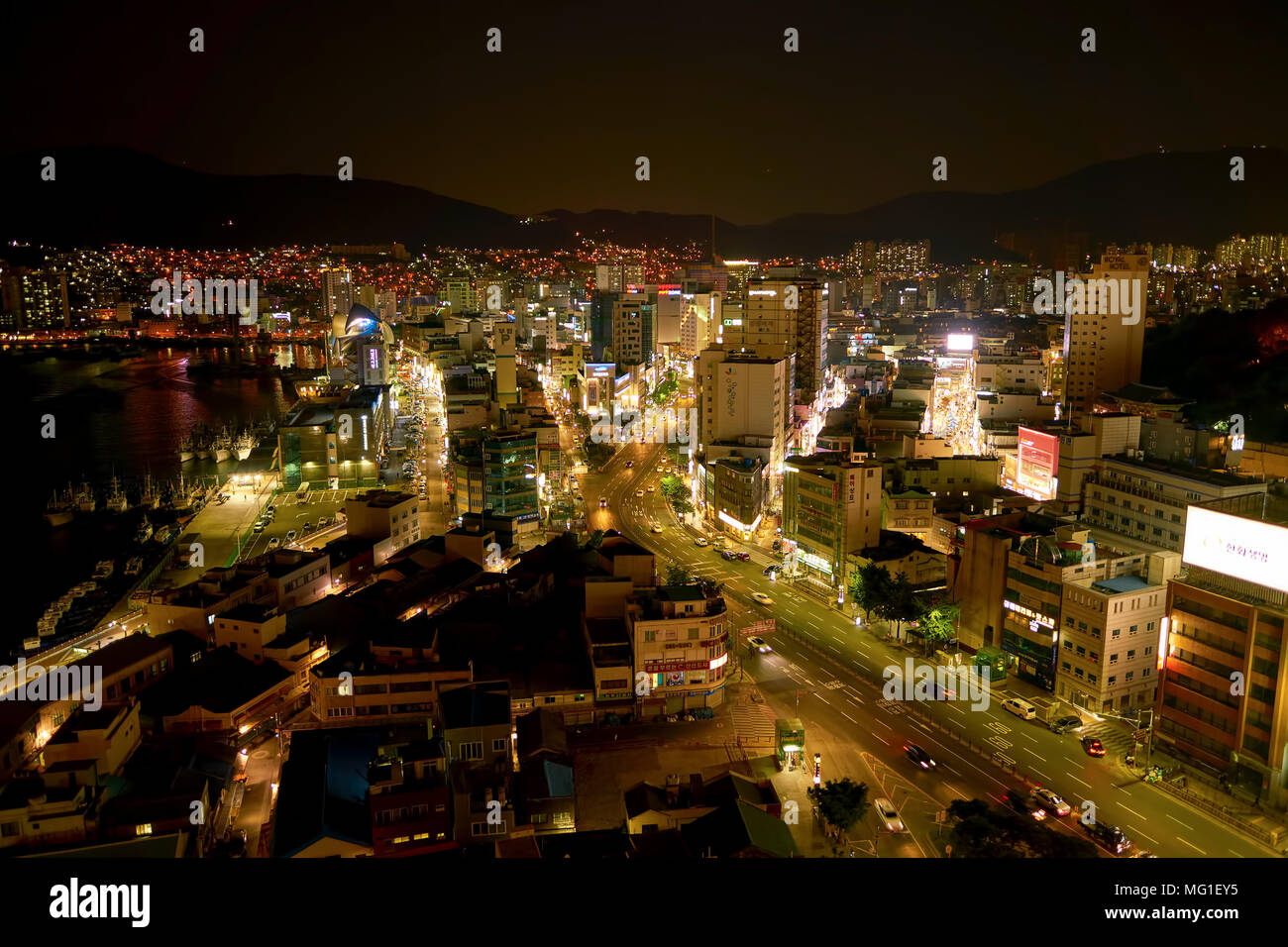 BUSAN, SOUTH KOREA - CIRCA MAY, 2017: view of Busan from Lotte ...