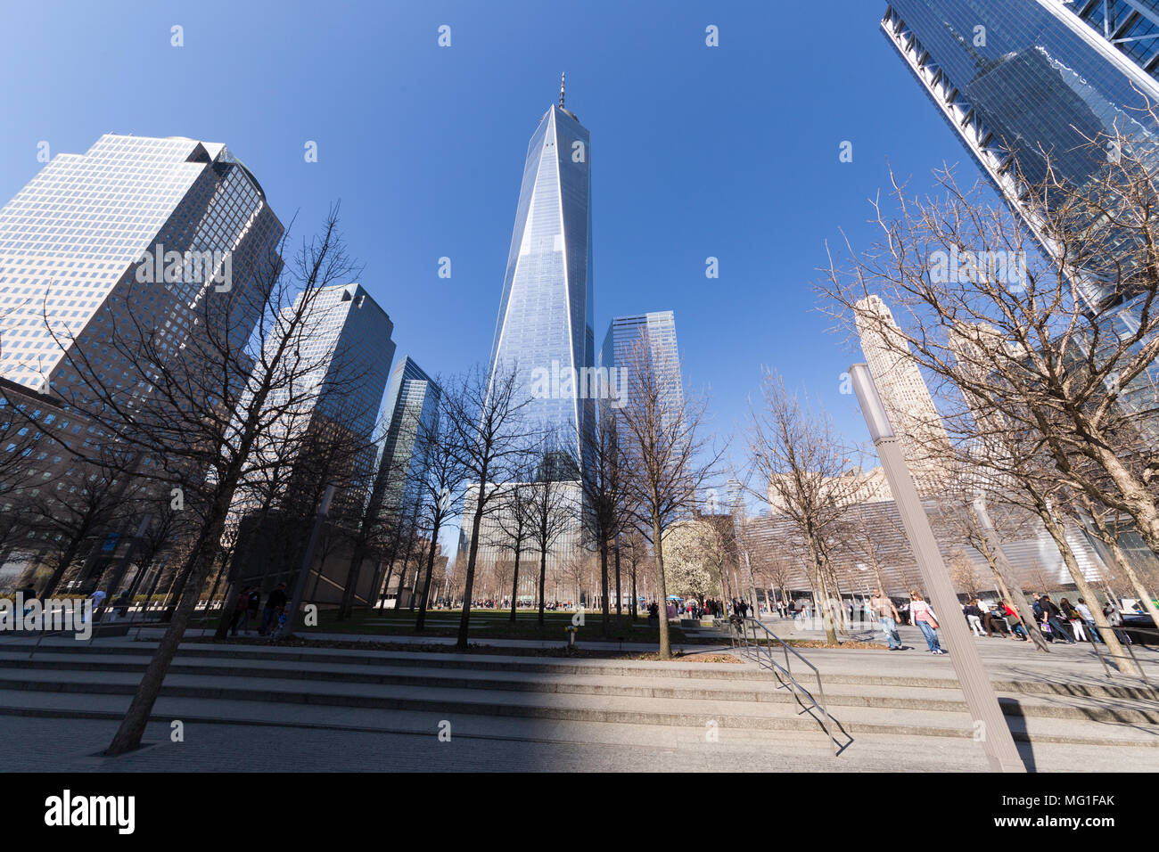 WTC Memorial and Freedom Tower Stock Photo - Alamy