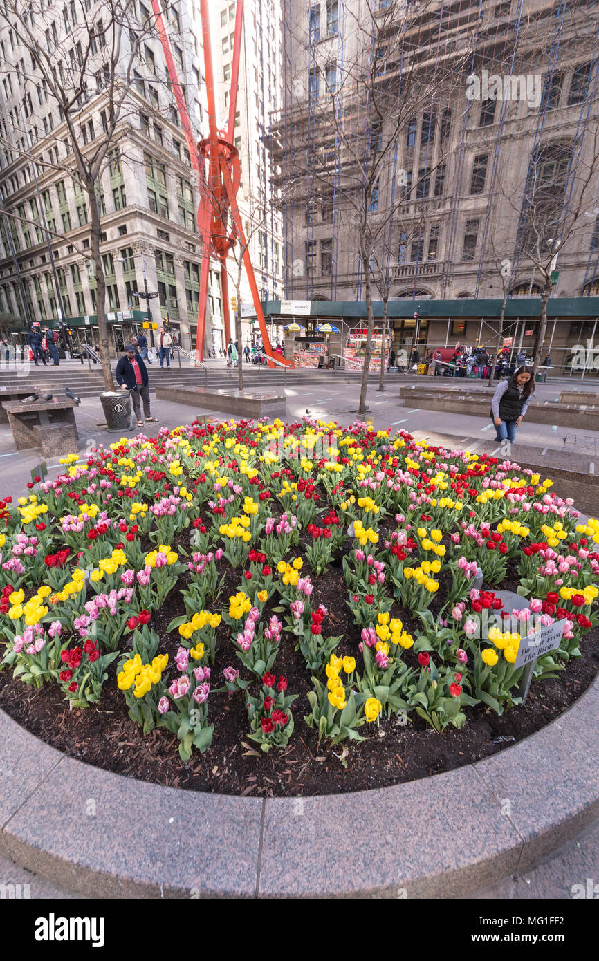 Flower garden in lower Manhattan, NY Stock Photo - Alamy