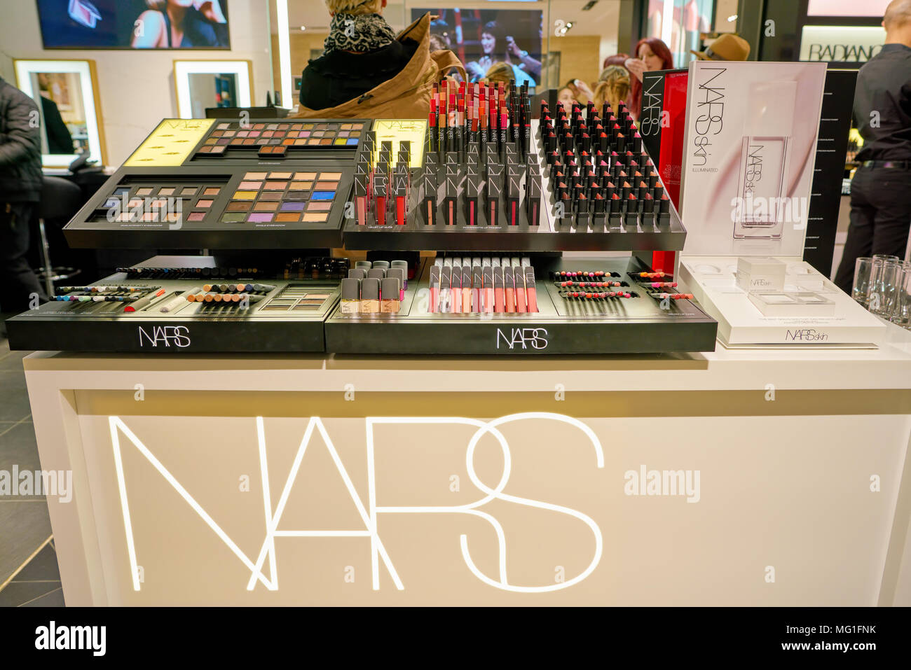 ROME, ITALY - CIRCA NOVEMBER, 2017: NARS cosmetics sit on display at a ...