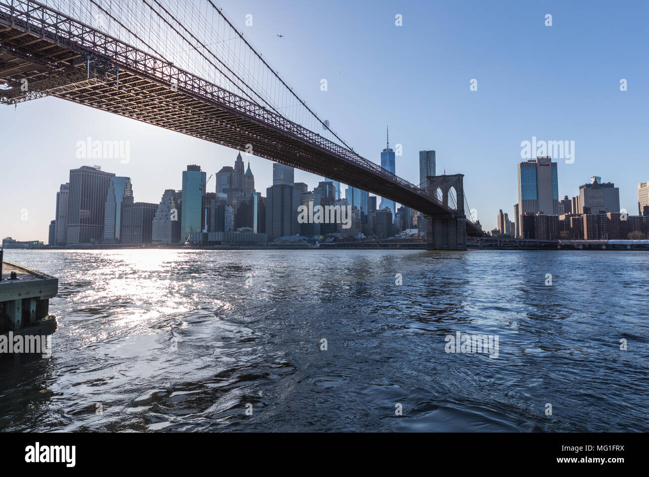Brooklyn bridge from the ferry hi-res stock photography and images - Alamy
