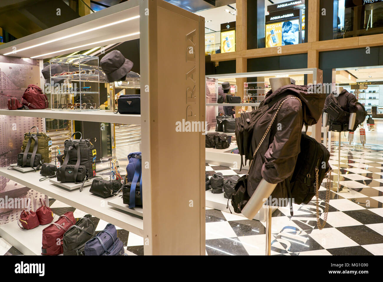 ROME, ITALY - CIRCA NOVEMBER, 2017: Prada products on display at a ...