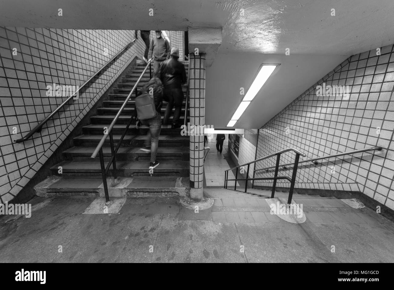 New york subway steps Black and White Stock Photos & Images - Alamy