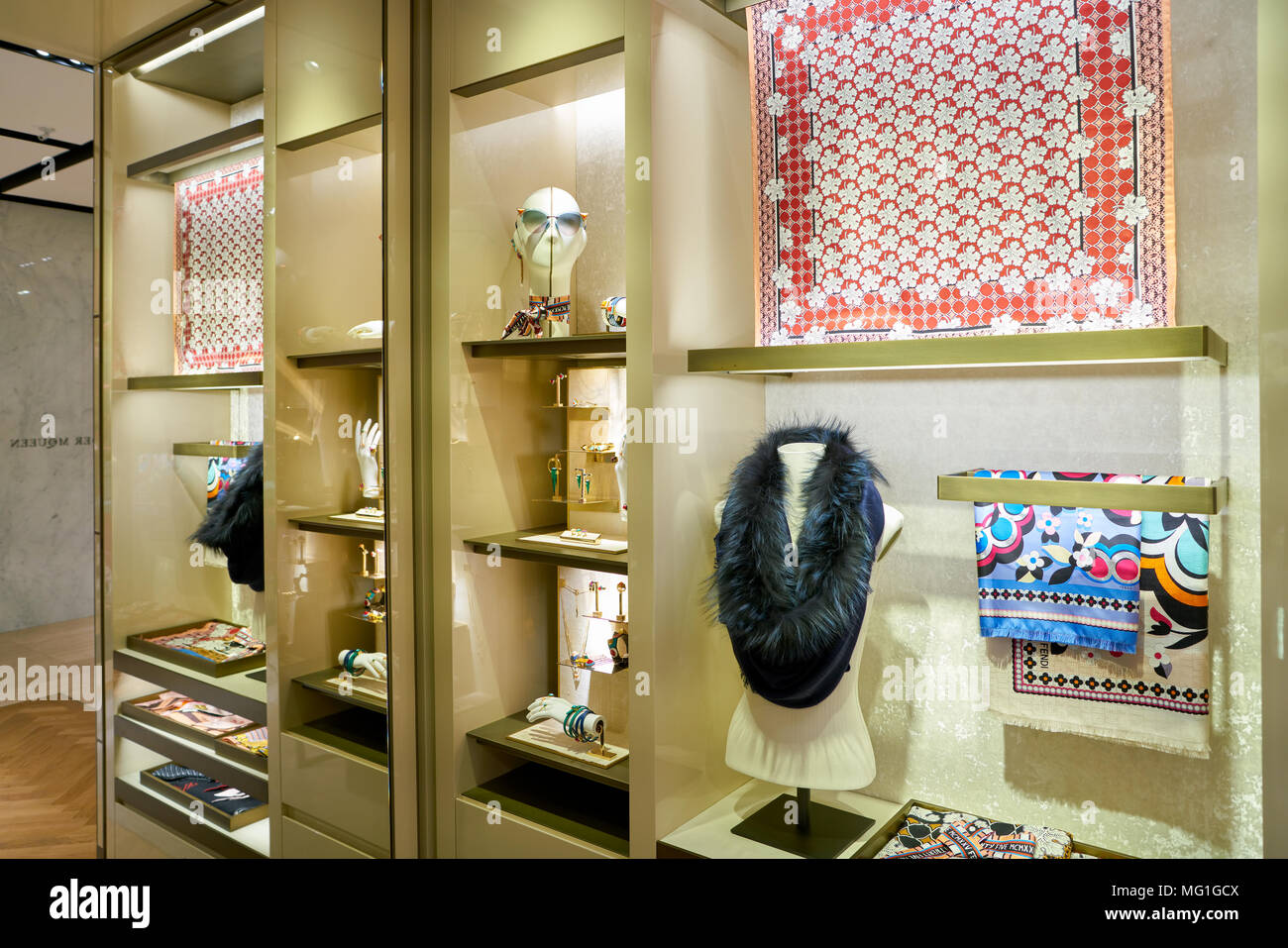 ROME, ITALY - CIRCA NOVEMBER, 2017: Fendi products sit on display at a ...