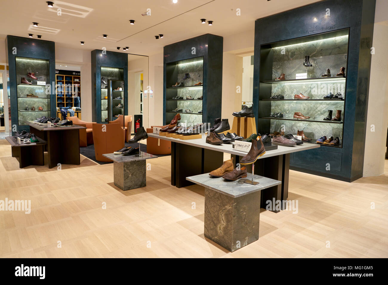 ROME, ITALY - CIRCA NOVEMBER, 2017: men's shoes on display at a second ...