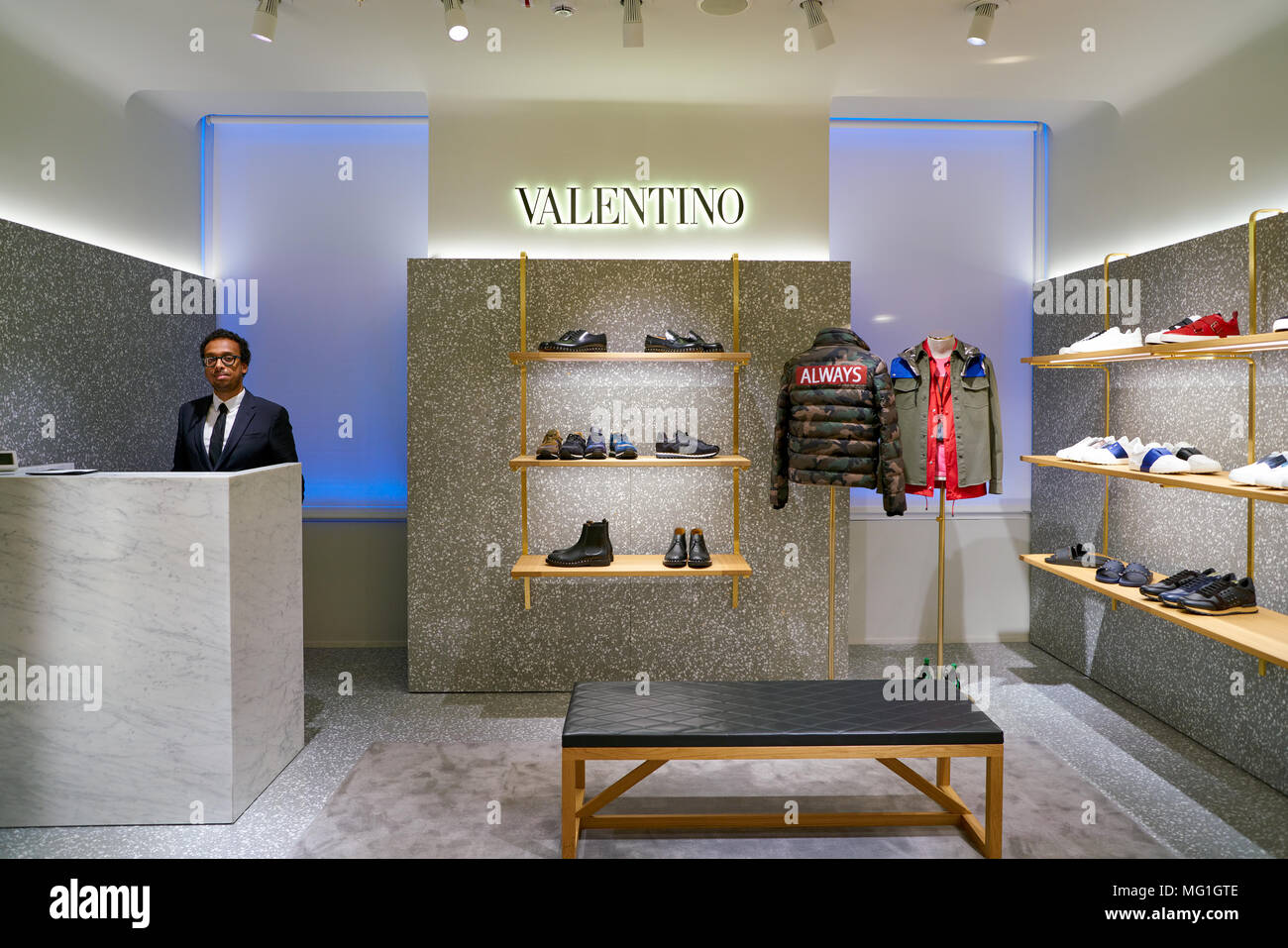 ROME, ITALY - CIRCA NOVEMBER, 2017: Valentino products on display at a ...