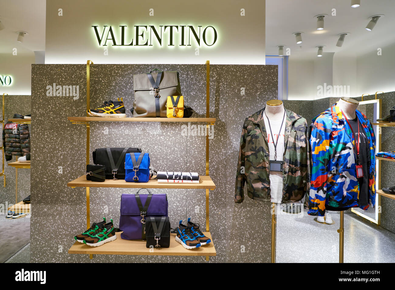 ROME, ITALY - CIRCA NOVEMBER, 2017: Valentino products on display at a ...