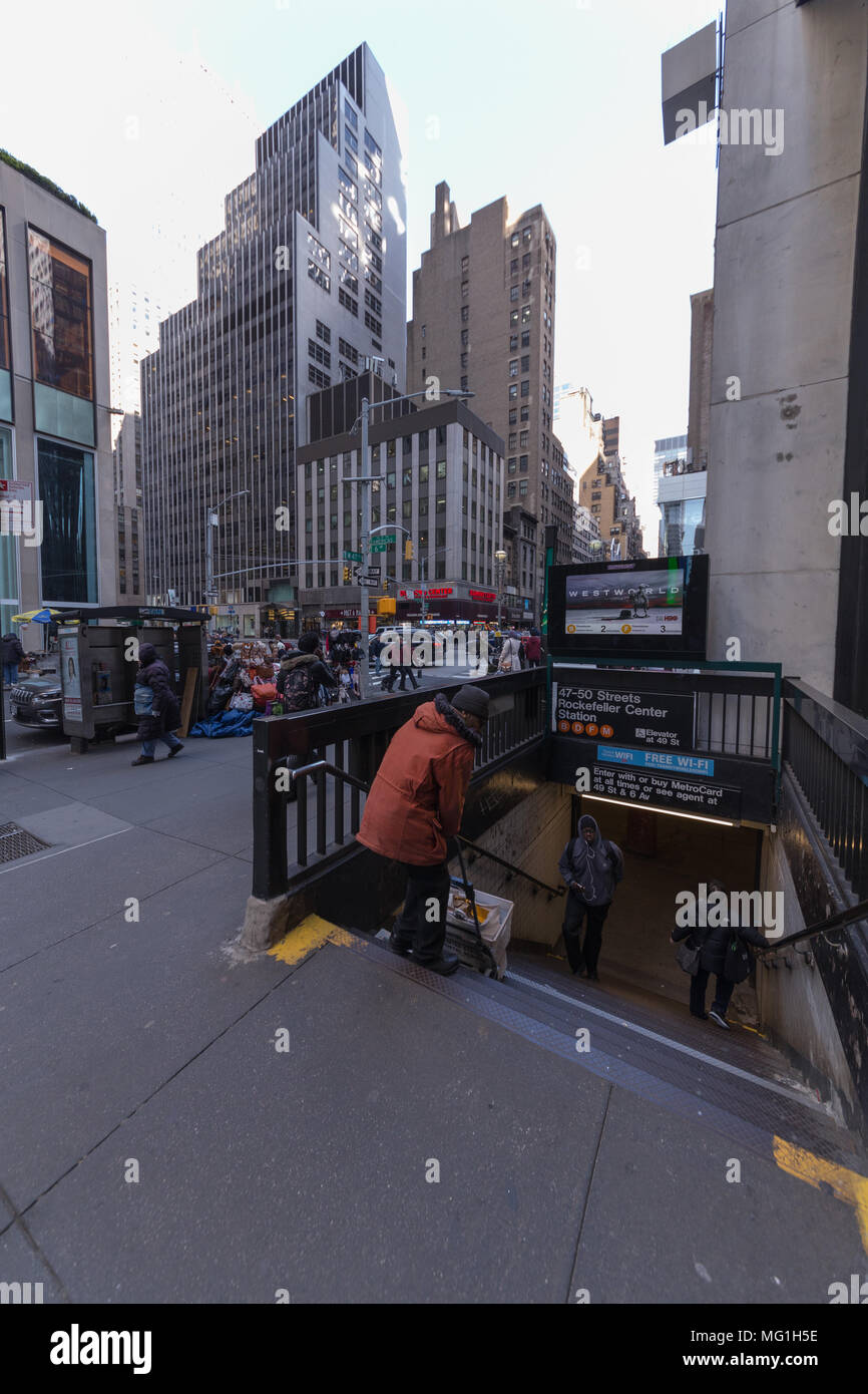 New York Subway Entrance Stock Photo - Alamy