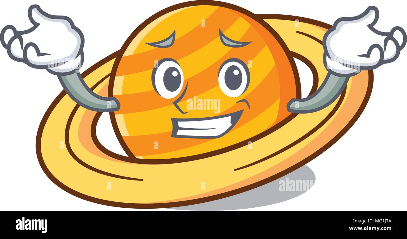 Grinning planet saturnus character cartoon Stock Vector Image & Art - Alamy